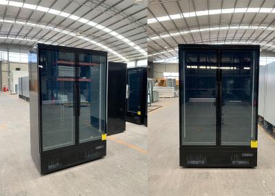 China Self Contained Double Glass Door Upright Refrigerated Cabinet R290 for sale