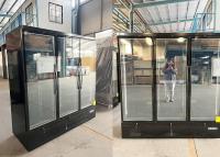 China Black Vertical 3 Door Display Chiller With Self Contained Condensing Unit for sale