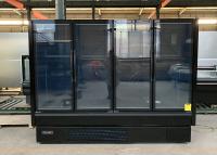 China Plug In Air Cooling 4 Glass Door Merchandiser Freezer R404a Refrigerated for sale