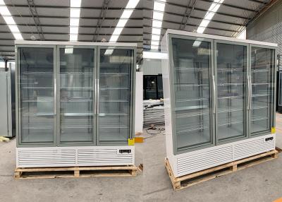 China R290 Self Contained Insulated White Merchandiser Freezer With Swing Glass Door for sale