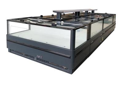China R290 Combined Plug-In Ventilated Island Freezer With Ultra Large Glass Window for sale