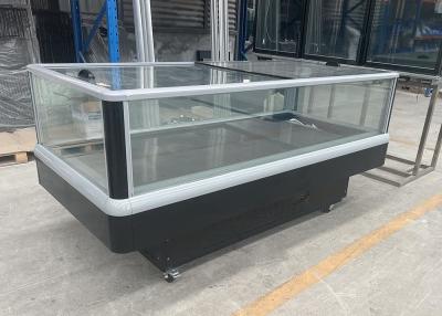 China Dual Temperature Panoramic Island Chiller Freezer For Frozen Food And Fresh Products for sale