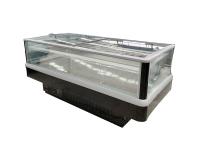 China Dual Temperature Panoramic Island Chiller And Freezer With Triple Glazed Glass To 4 Sides for sale