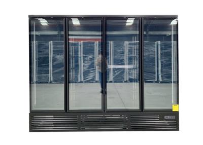 China Plug In Heavy Duty Four Door Commercial Glass Door Display Freezer In Elegance Black for sale