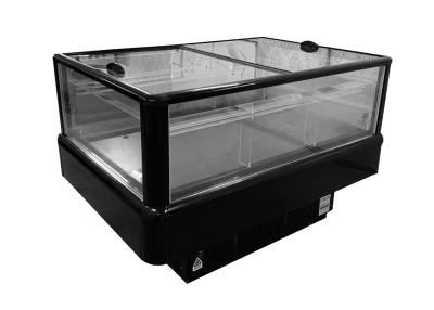 China Ventilated Supermarket Panorama Display Fridge Island Chiller‌ With Glass Sliding Lids for sale