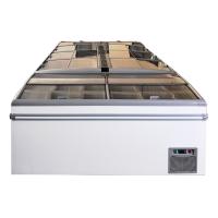 China Supermarket Island Display Freezer Chiller With LED Lights And Sliding Lids for sale