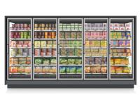China Commercial Air-Cooling Freezers Equipped With Anti-Fog Glass Doors for sale