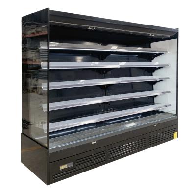 China Open Front Display Fridge Enhanced By Dual Air Curtain Design for sale