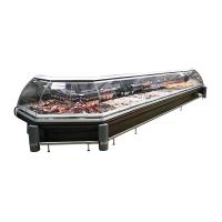 China Refrigerated Display Counter With A Lift-Up Front Curved Glass Door For Serving Operations for sale