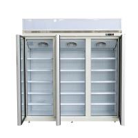 China 3 Glass Door Commercial Refrigerator With EBM Fan Motors For Low Energy Consumption for sale