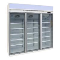 China 3 Glass Door Commercial Refrigerator With EBM Fan Motors For Low Energy Consumption for sale