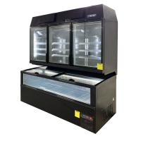 China Top Glass Door Fridge Supplier With External Steel Support And Internal 3pcs Adjustable Shelves for sale
