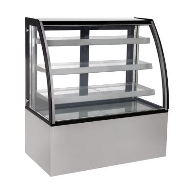 China Curved Glass Display Fridge With Front Curved Triple Glazed Anti-Fog Glass for sale