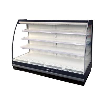 China Open Air Display Cooler With Backwall Top Mirror for sale