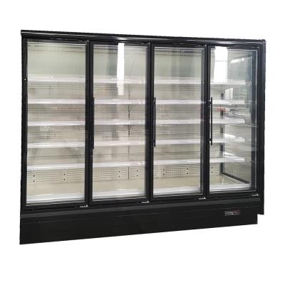 China Convenience Store Beverage Coolers With Frameless Double Glazed Anti-Fog Glass Doors for sale