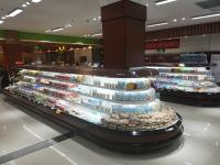 China Multi Deck Island Open Display Fridge Crown End Showcase With Remote Compressor for sale