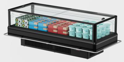 China Supermarket Sliding Door Chest Freezer With Ultra High Glass Window for sale