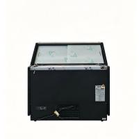 China Top And Bottom Fin Type Evaporator Serve Over Counter With Flat Glass Door For Fresh Meat for sale