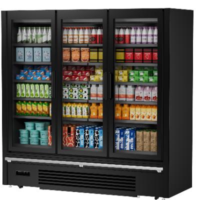 China Anti-fog Glass Door Upright Commercial Freezer for Supermarket for sale