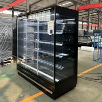 China Heightened Remote Glass Door Multideck Refrigerated Showcase Energy Saving Commercial Display Chiller for sale