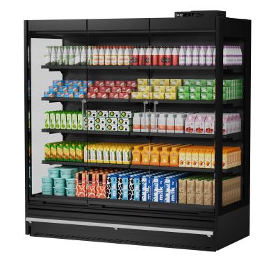 China Heightened Remote Glass Door Multideck Refrigerated Showcase Energy Saving Commercial Display Chiller for sale