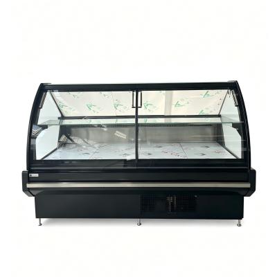 China Curved Deli Lift-Up Display Glass Chiller With 304 Stainless Interior for sale