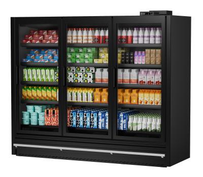China Vertical Remote Glass Door Multideck Freezer Commercial Upright Frozen Food Display Cabinet with LED Light for sale