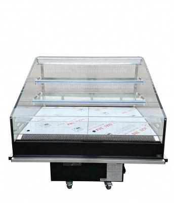 China Four Sided Panoramic Multidecks Self-Contained Cabinet With Auto Evaporation Water Tray for sale