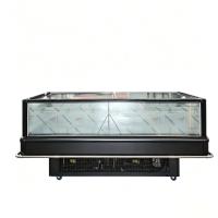 China Ultra-High Glass Window Island Freezer With Chiller & Freezer Convertible for sale