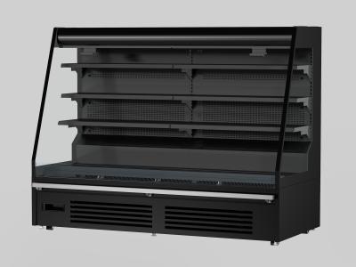China Plug-in Semi Vertical Open Multideck Cooler Commercial Refrigerated Display Showcase with Adjustable Shelves for sale
