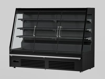 China Plug-in Semi Vertical Glass Door Multideck Chiller Commercial Refrigerated Display Cabinet with LED light for sale