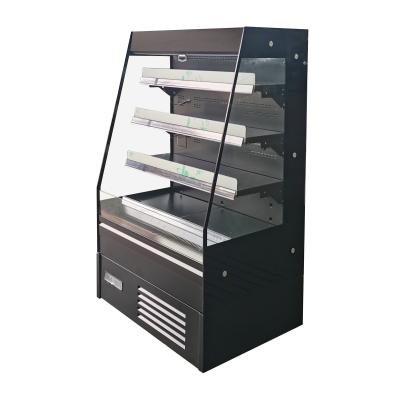 China Compact Semi Vertical Open Multideck Cooler Plug-in Commercial Refrigerated Display Cabinet with R290 Gas for sale