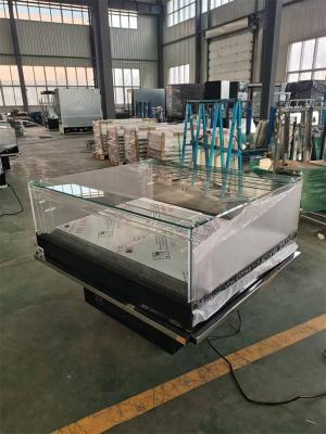 China Open Island Refrigerated Display Counter with R290 Refrigerant 4-Sided Transparent Design and Digital Thermostat for sale