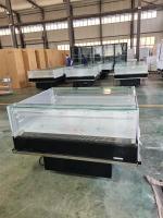 China Open Island Refrigerated Display Counter with R290 Refrigerant 4-Sided Transparent Design and Digital Thermostat for sale