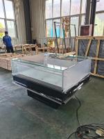 China Open Island Refrigerated Display Counter with R290 Refrigerant 4-Sided Transparent Design and Digital Thermostat for sale
