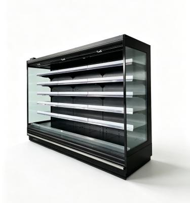 China Large Capacity Open Multidecks Chiller For Supermarket  With Panoramic Endpanels for sale