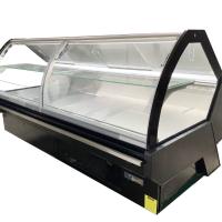 China Curved Glass Serve-Over Counter THEA C P  for Butcher & Supermarket for sale
