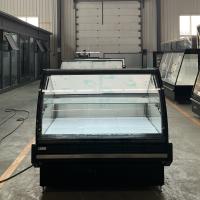 China Curved Glass Refrigerated Serve Over Counter Commercial Deli Meat Display Showcase Plug In or Remote for sale