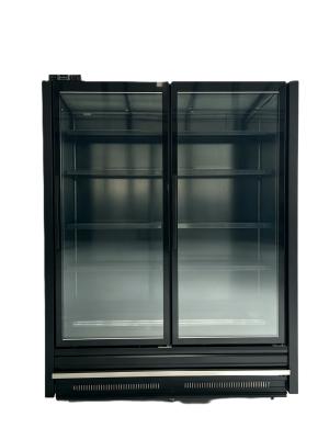 China Commercial Vertical Chiller Dual‑LED Lighting Large Loading Anti‑Fog Glass Doors for sale
