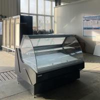 China Plug In Curved Glass Serve Over Counter Commercial Deli Meat Display Refrigerator with Storage Cabinet for sale