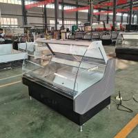 China Plug In Curved Glass Serve Over Counter Commercial Deli Meat Display Refrigerator with Storage Cabinet for sale