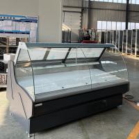 China Plug In Curved Glass Serve Over Counter Commercial Deli Meat Display Refrigerator with Storage Cabinet for sale