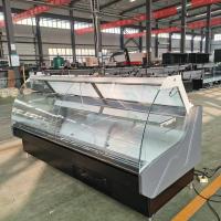 China Plug In Curved Glass Serve Over Counter Commercial Deli Meat Display Refrigerator with Storage Cabinet for sale