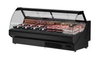 China Plug In Curved Glass Serve Over Counter Commercial Deli Meat Display Refrigerator with Storage Cabinet for sale