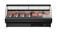 China Plug In Curved Glass Serve Over Counter Commercial Deli Meat Display Refrigerator with Storage Cabinet for sale