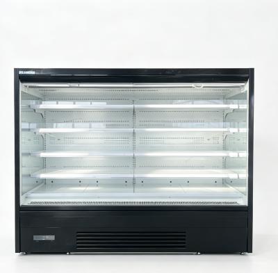 China R290 Plug‑and‑Play Open Multideck Chiller Panoramic Endpanel Adjustable Shelving for sale