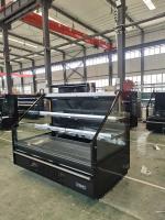 China Semi Vertical Multideck Refrigerated Display Case Open Front Self Service Chiller with Defrost Heater for sale