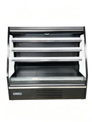 China Commercial Open Display Chiller Night Blinds Adjustable Shelves Panoramic Endpanel for sale