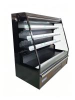 China Commercial Open Display Chiller Night Blinds Adjustable Shelves Panoramic Endpanel for sale