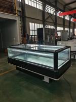 China Ultra High Glass Panoramic Island Freezer Chiller Dual Temperature Display Cabinet Freezer for sale